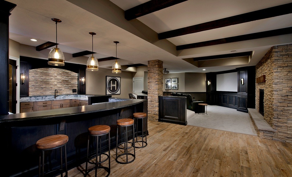 20 Beautiful Basement Designs with Wooden Floors