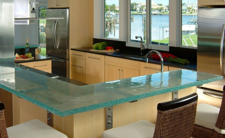 20 Gorgeous Glass Kitchen Countertops