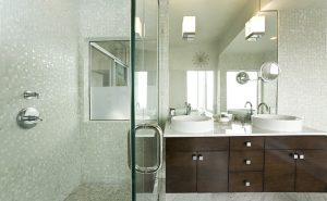 15 Beautiful Glass Bathroom Tile Designs