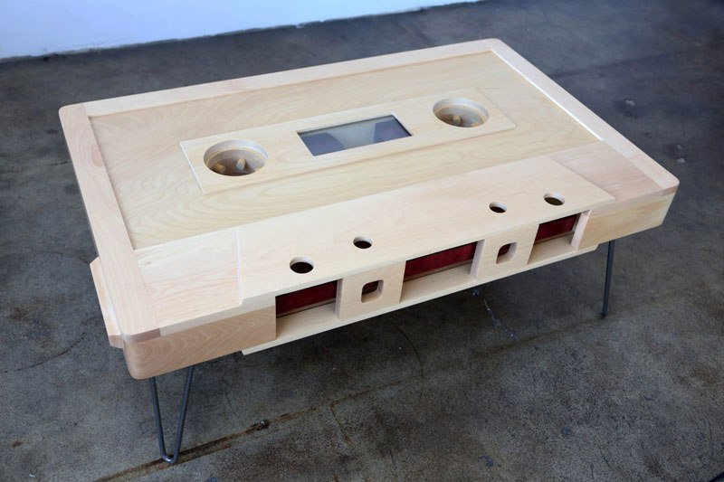 Hand Crafted Retro Cassette Tape Coffee Tables Are Awesome