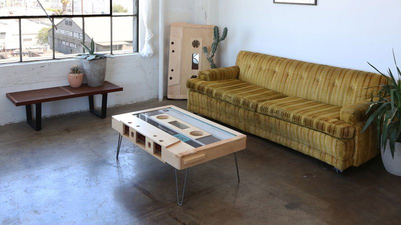 Hand Crafted Retro Cassette Tape Coffee Tables Are Awesome
