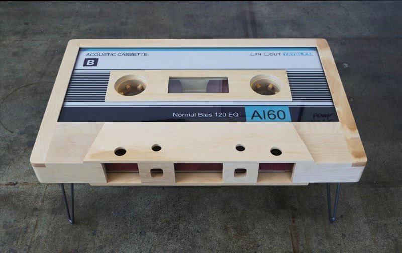Hand Crafted Retro Cassette Tape Coffee Tables Are Awesome