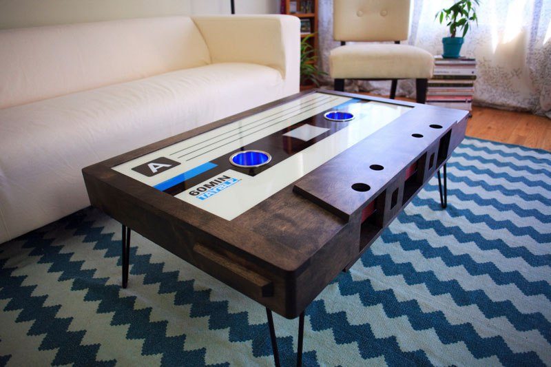 Hand Crafted Retro Cassette Tape Coffee Tables Are Awesome