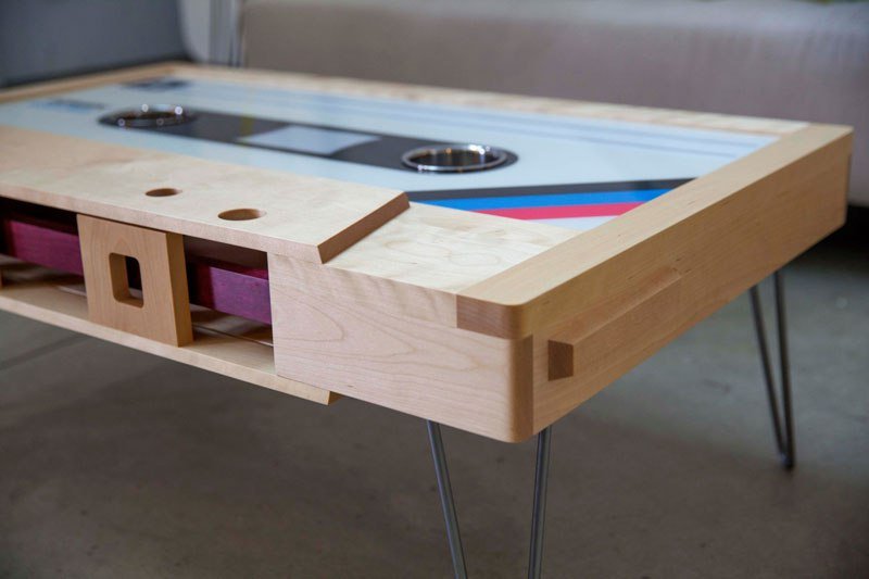 Hand Crafted Retro Cassette Tape Coffee Tables Are Awesome
