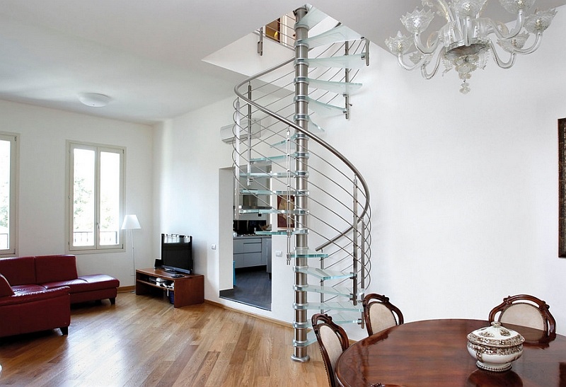 20 Amazing Glass Spiral Staircase Designs