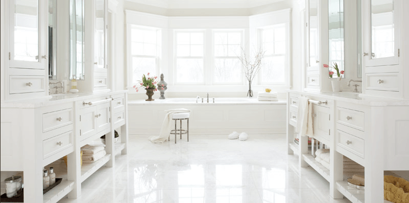 20 Flawless All White Bathroom Designs