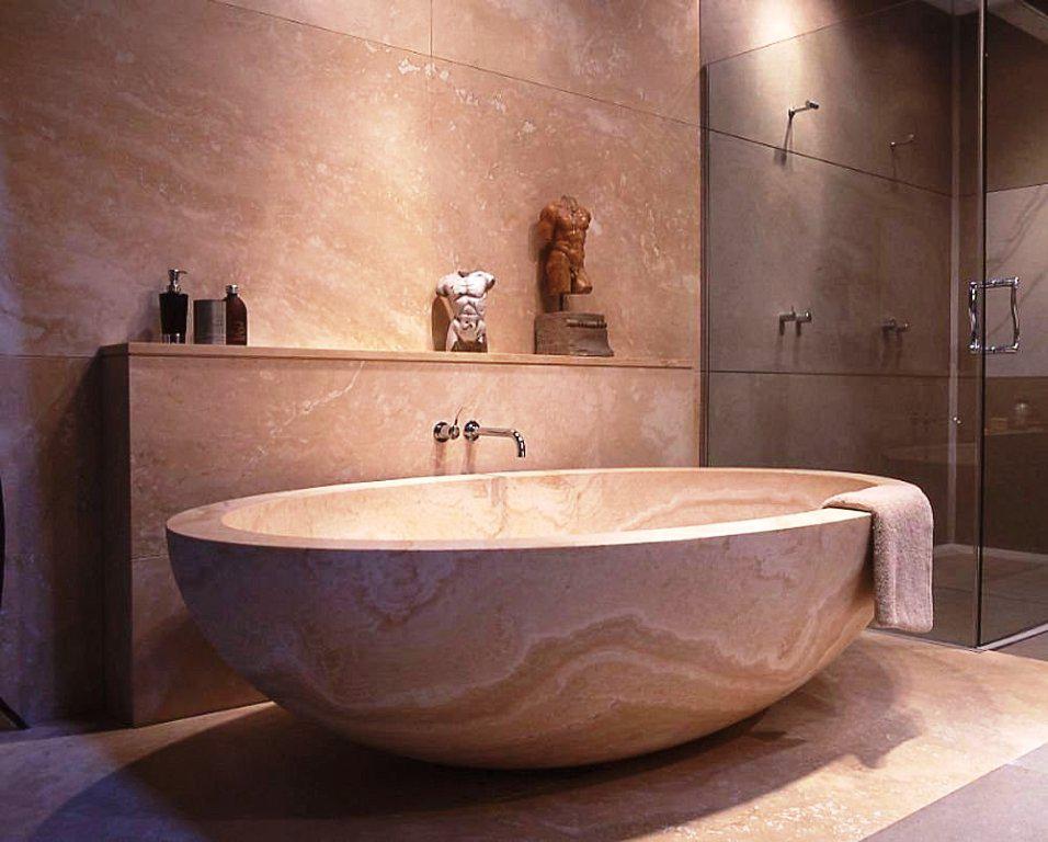 20 Bathroom Designs With Stunning Stone Tubs