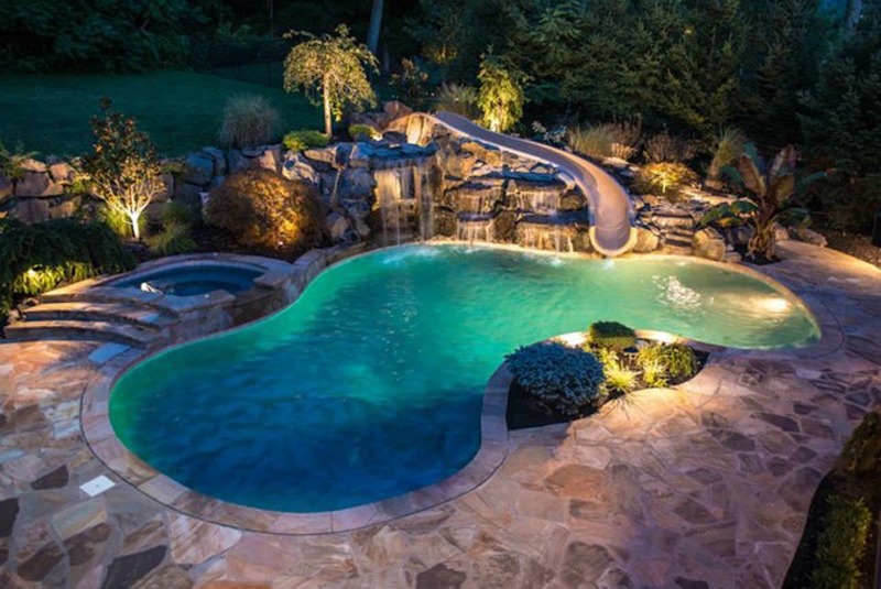 20 Backyard Swimming Pool Ideas With Water Slides
