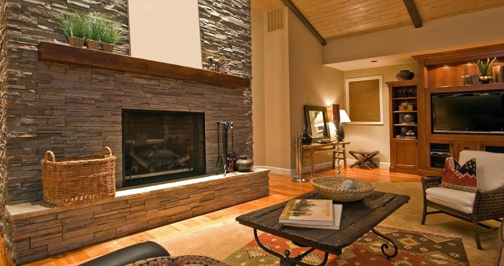 20 Of The Most Beautiful Stacked Stone Fireplace Designs - Housely